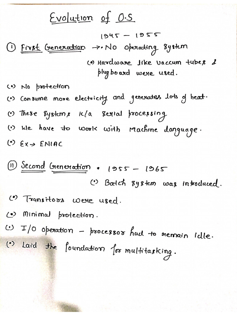Evolution of OS Notes | PDF