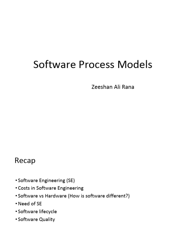 Lecture 3-4 Software Process Models Dr Zeeshan ali rana | PDF | Software Development Process ...