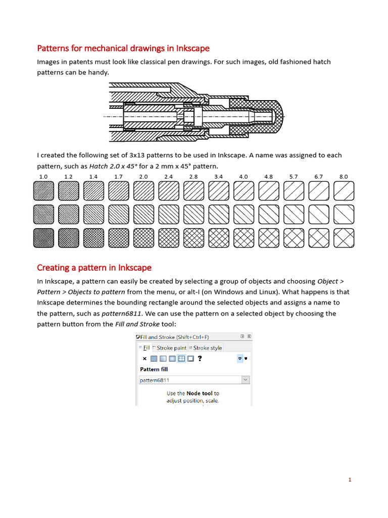 Patterns For Mechanical Drawings in Inkscape | PDF