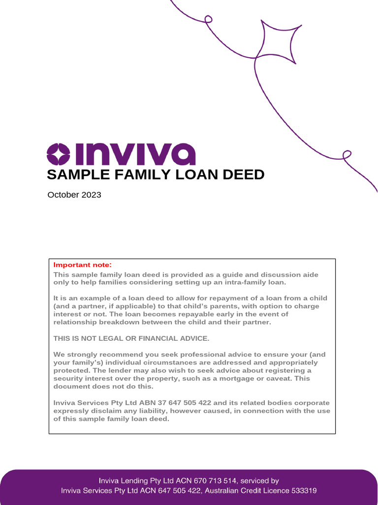 677f17657ce347d5cedb001d - Sample Family Loan Deed 311023 | PDF | Loans ...