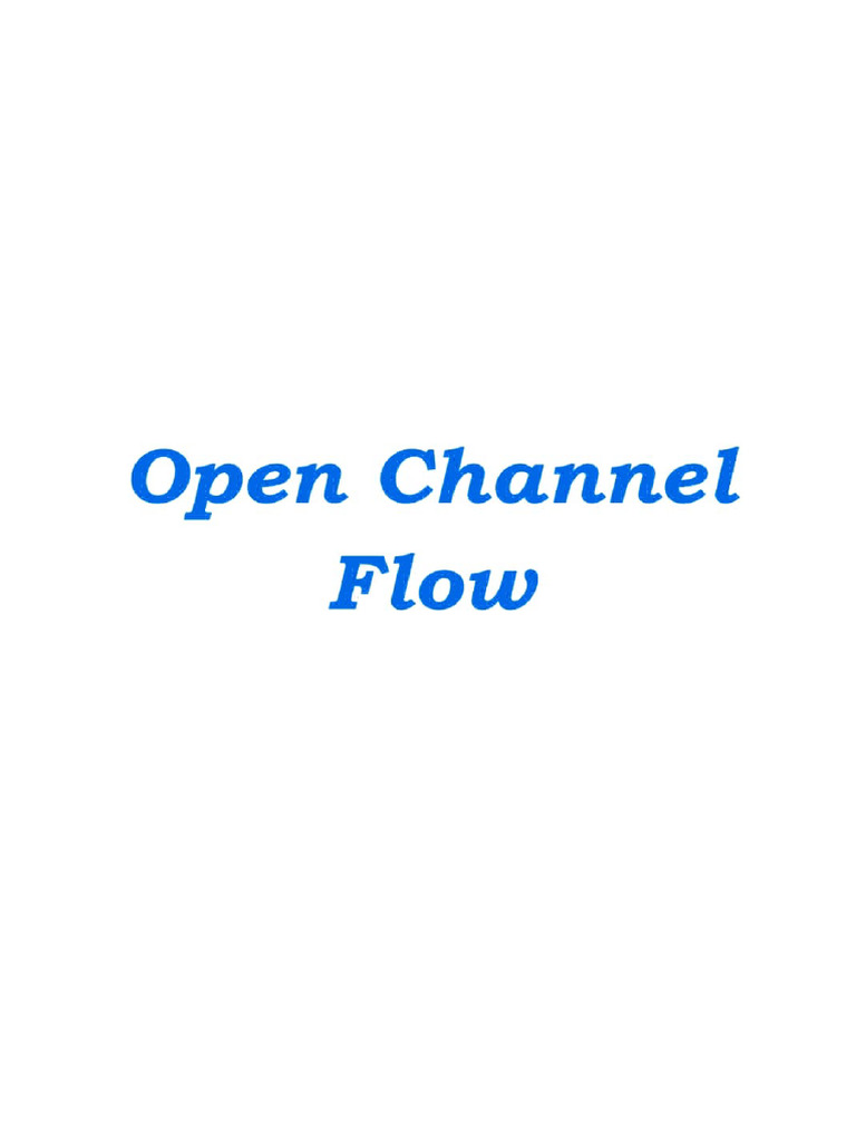Open Channel Flow (Water) | PDF