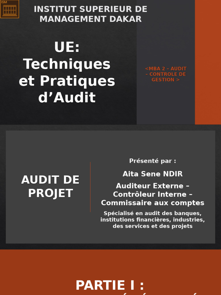 Cours Audit Projet Complet 2024 | PDF | Audit financier | Audit