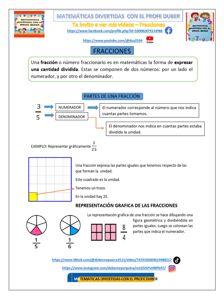FRACCIONES | PDF | Matemáticas | Matemática Elemental