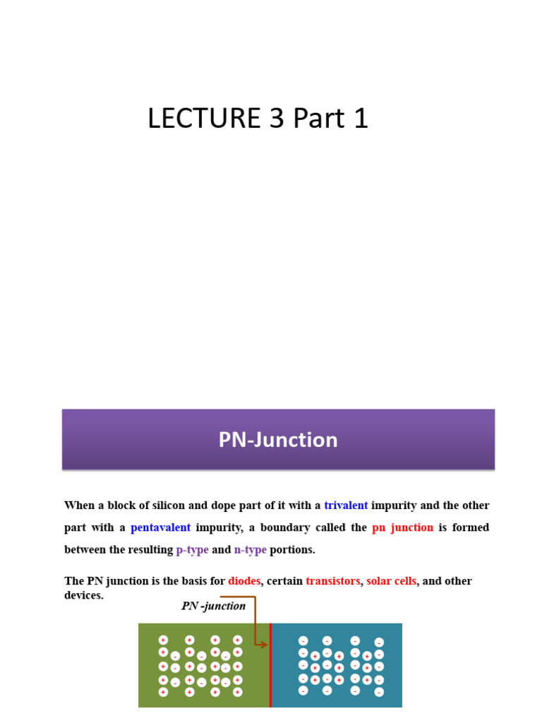 Chapter 1 - Introduction To Electronics - Lec.3 Part1 | PDF | P–N Junction | Electrical ...