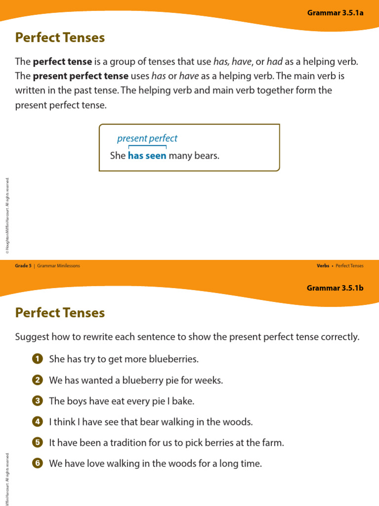 5re de GR Verbsperfecttense | PDF | Perfect (Grammar) | Grammatical Tense