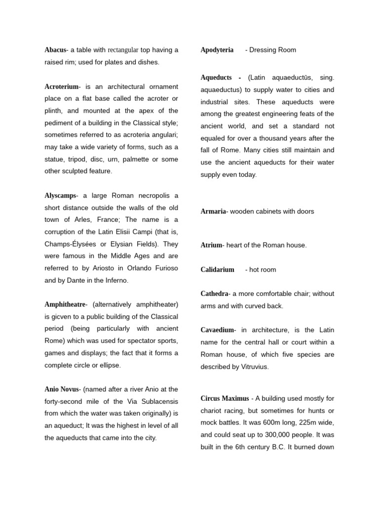 Roman Vocabularies | PDF