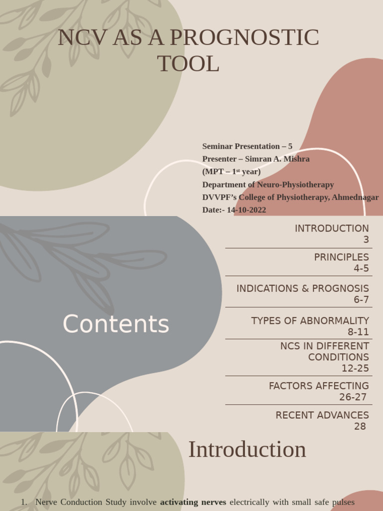 NCV As Prognostic Tool | PDF | Axon | Peripheral Neuropathy
