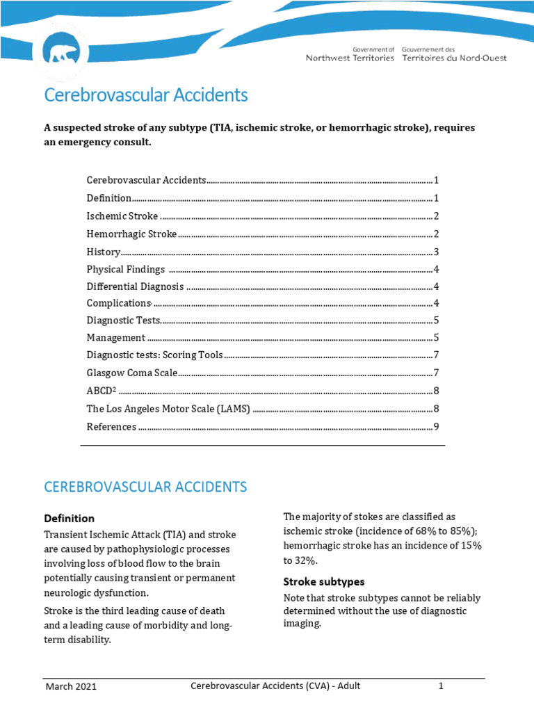 Cpgpccn Central Nervous System Adult Cerebrovascular Accident | PDF ...