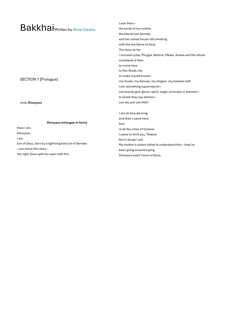 Bakkhai With Blank Pages | PDF | Dionysus