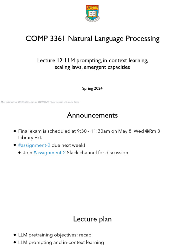 12. LLM Prompting & In-Context Learning | PDF | Multiplication ...