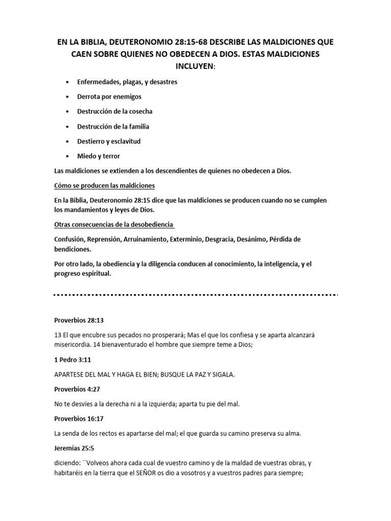 BENDICIONES Y MALDICIONES Y PERDON | PDF | Pecado | Cristo (título)