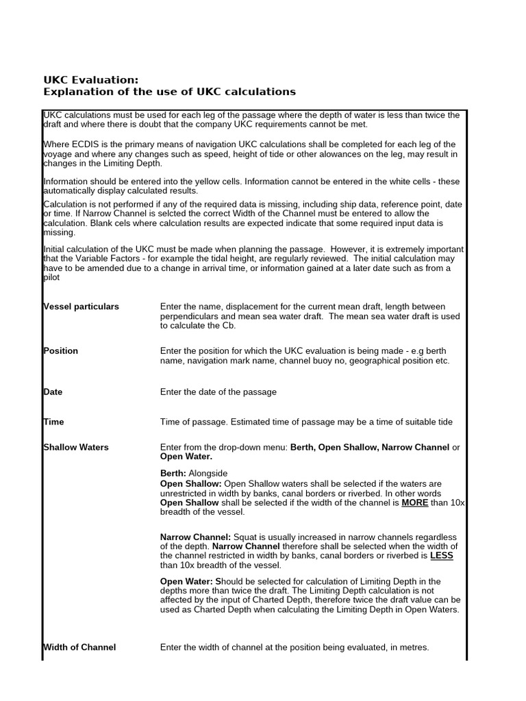 UKC Evaluation for Vessel Navigation | PDF