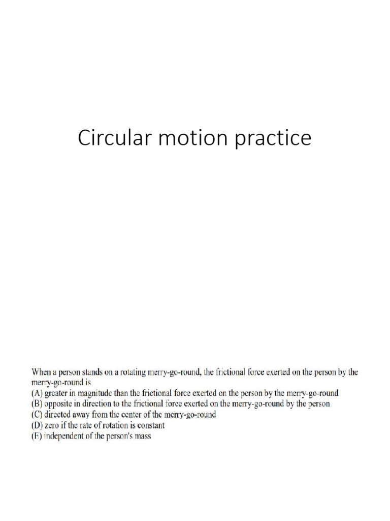 Circular Motion Practice | PDF