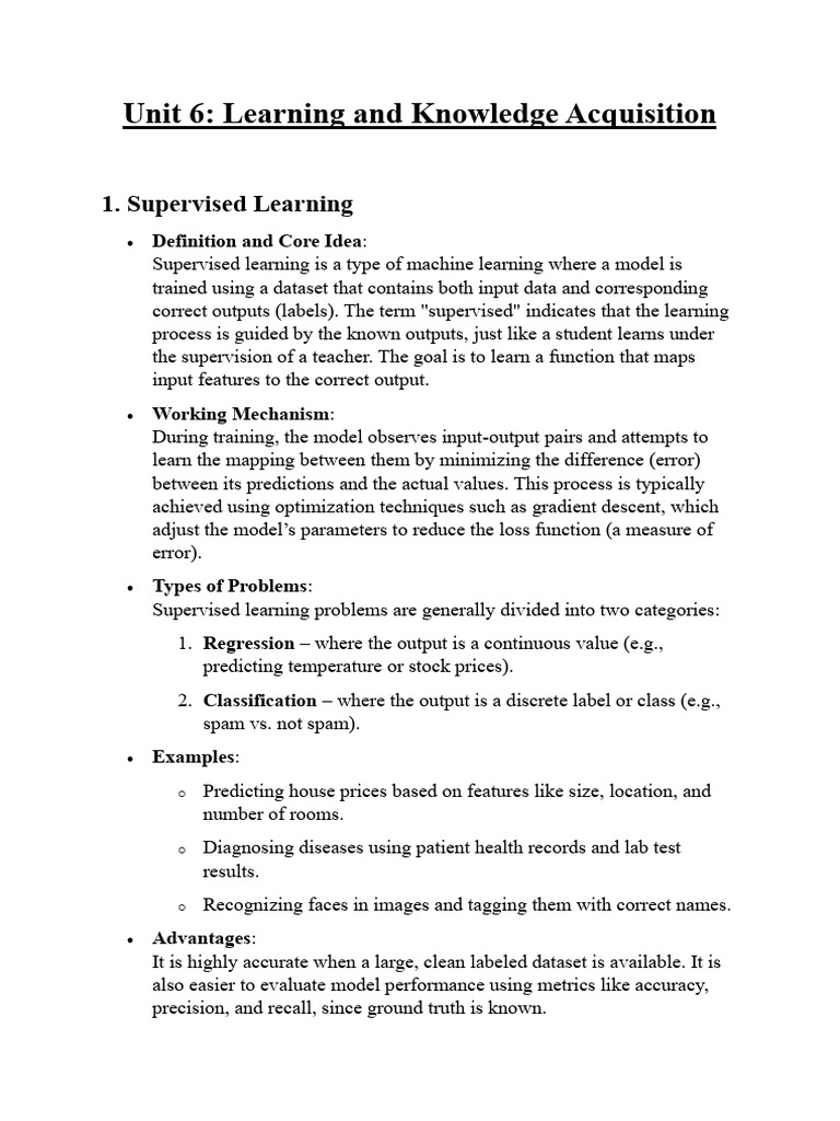 Unit 6 Learning and Knowledge Acquisition | PDF | Machine Learning | Statistics