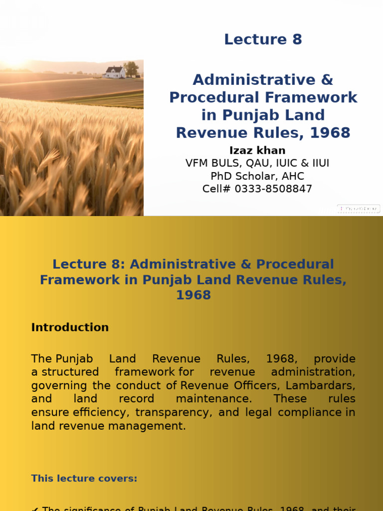 Lecture 8 Land Laws 29042025 124953am | PDF | Taxes | Corruption