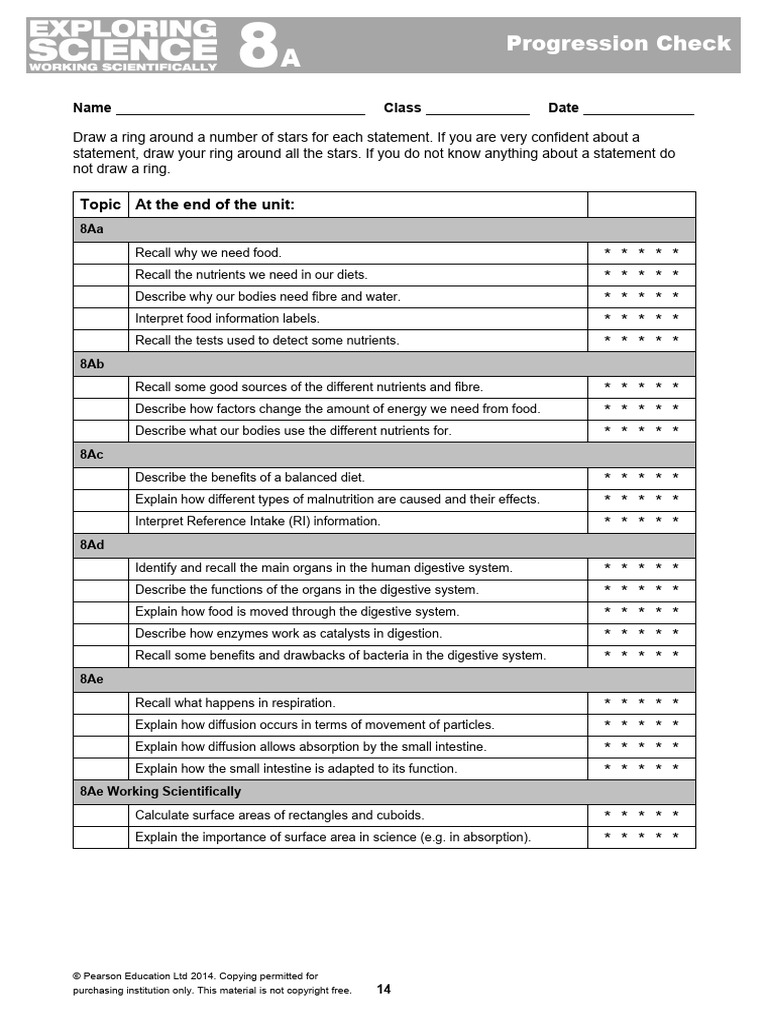 8a - Food and Nutrition Progression - Check | PDF | Digestion | Dietary ...