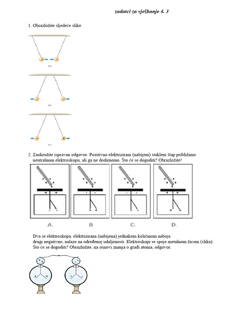 Fizika 2 - Elektrostatika - Zadatci Za Vježbanje 4.3 - 22 23 | PDF