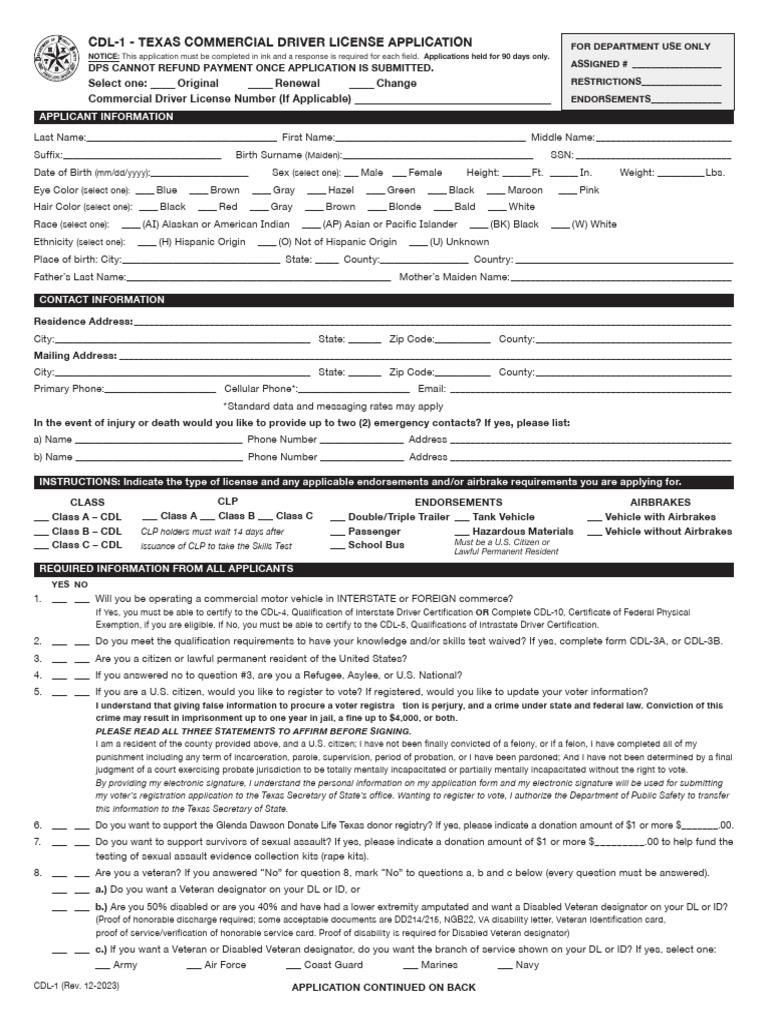 CDL-1 2 | PDF | Felony | Driver's License