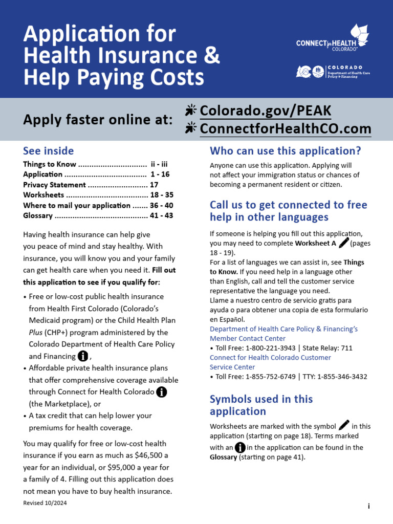 Health First Colorado and Child Health Plan Plus Paper Application ...