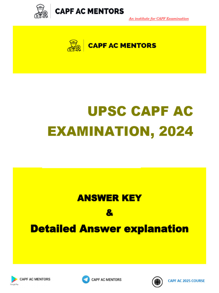 CAPF AC 2025 Answer Key & Solutions | PDF | Elasticity (Economics) | Demand