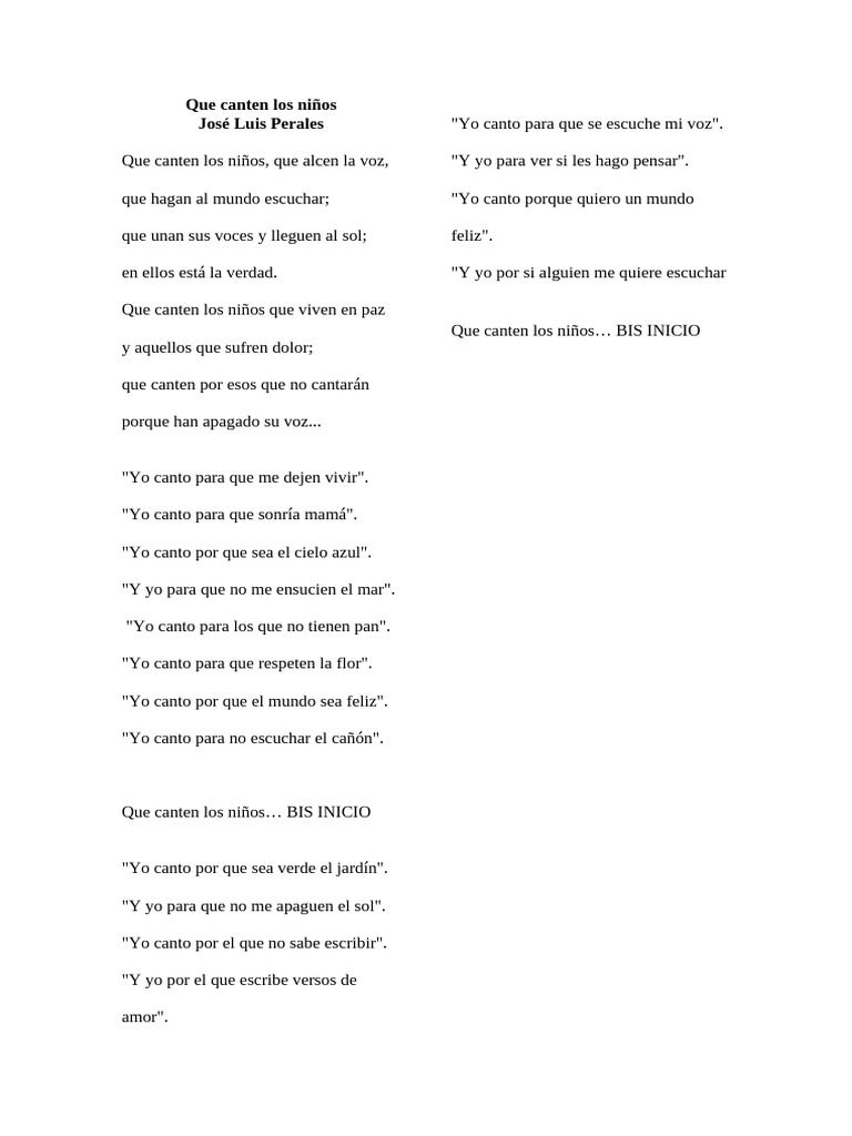 Que Canten Los Niños | PDF