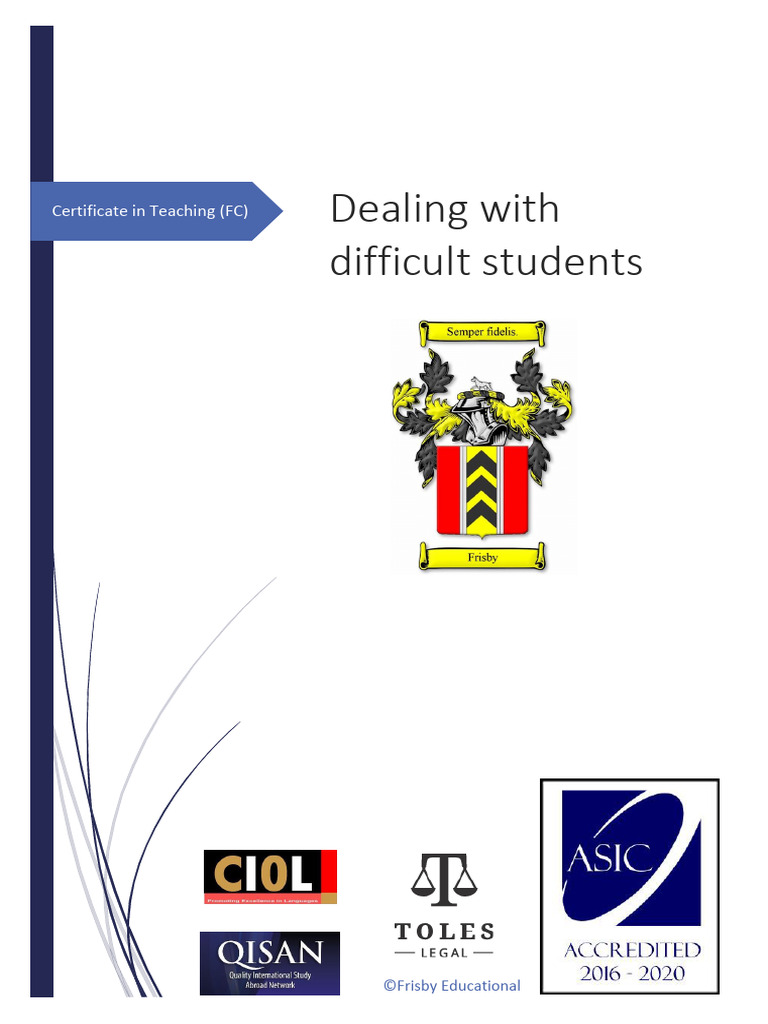 4 Dealing With Difficult Students | PDF | Punishments | Cognition