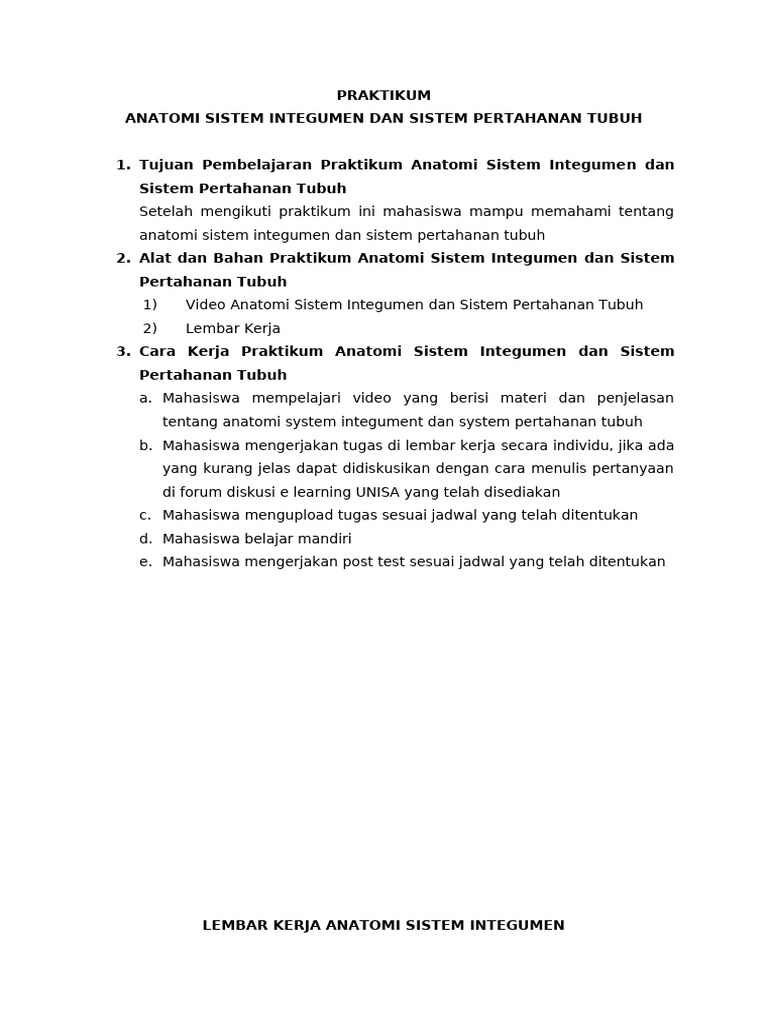 Anatomi Sistem Integumen Dan Pertahanan Tubuh | PDF