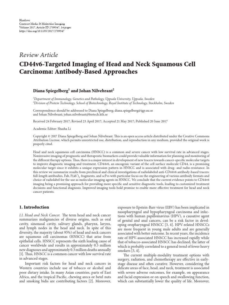 CD44v6-Targeted_Imaging_of_Head_and_Neck_Squamous_ | PDF | Head And Neck Cancer | Positron ...