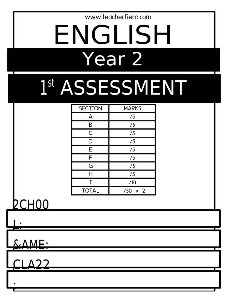 Year 2 1ST Assessment Teacherfiera | PDF