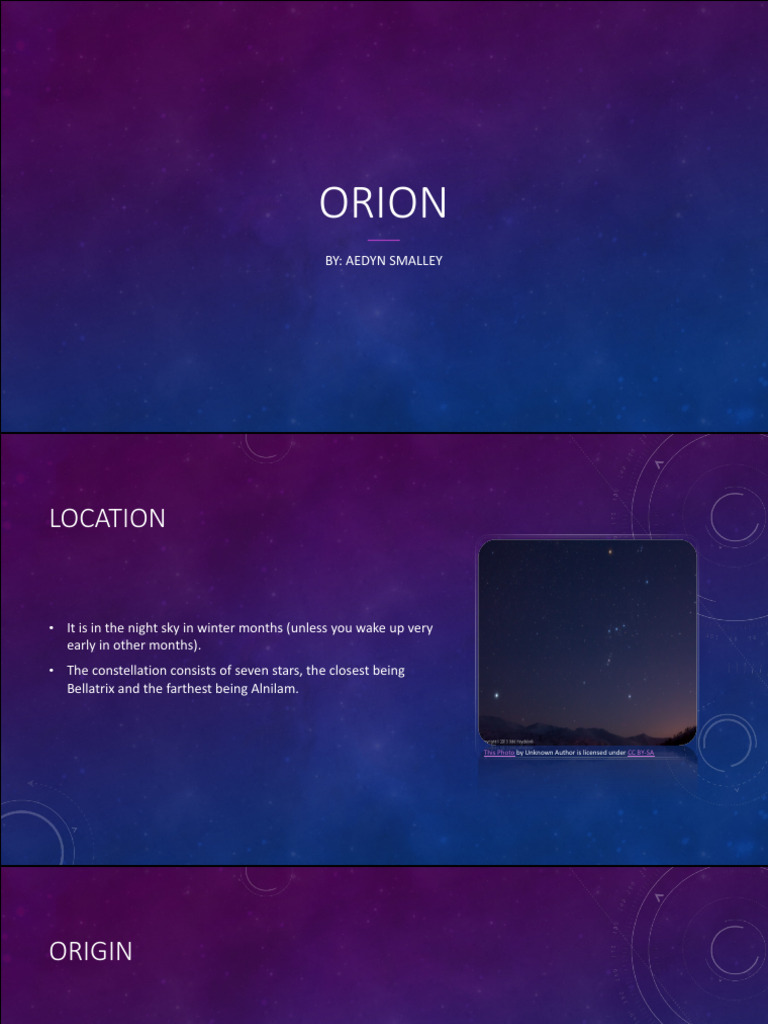 Orion Presentation | PDF | Stars | Astronomy