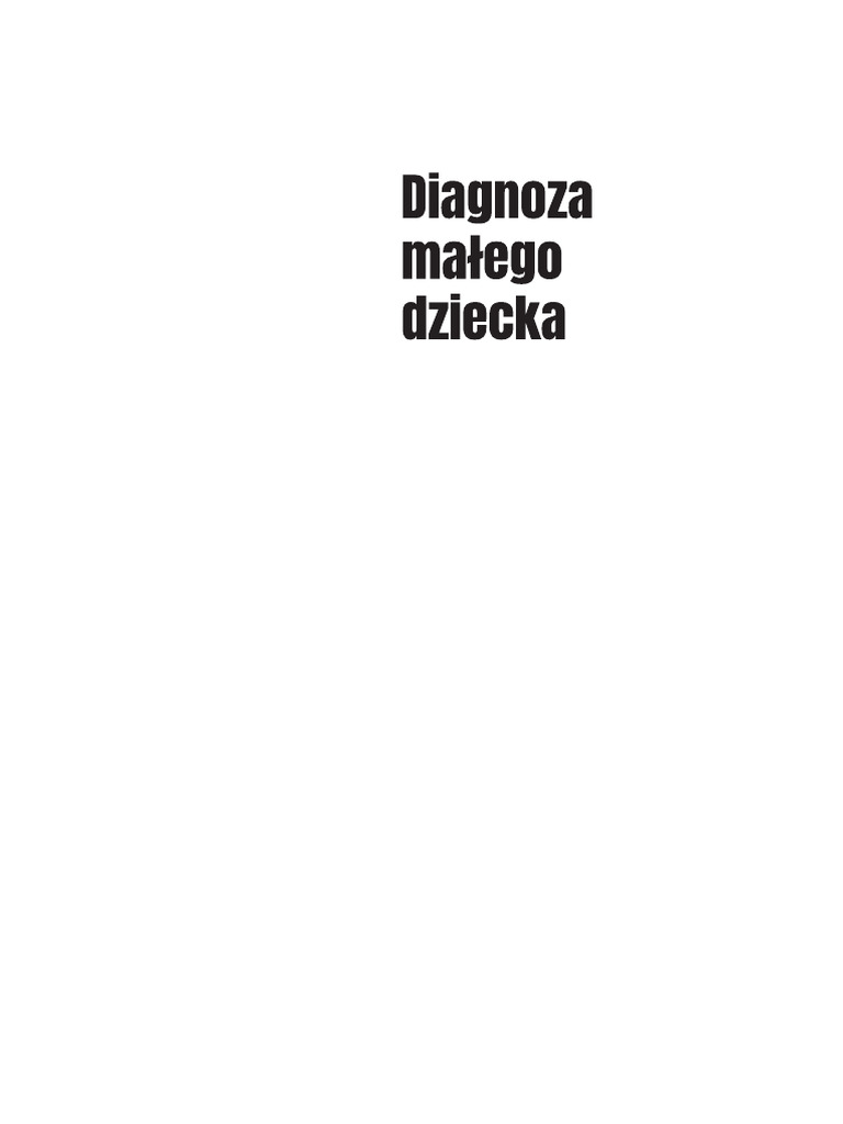 Diagnoza Malego Dziecka Konteksty Interdyscyplinarne | PDF