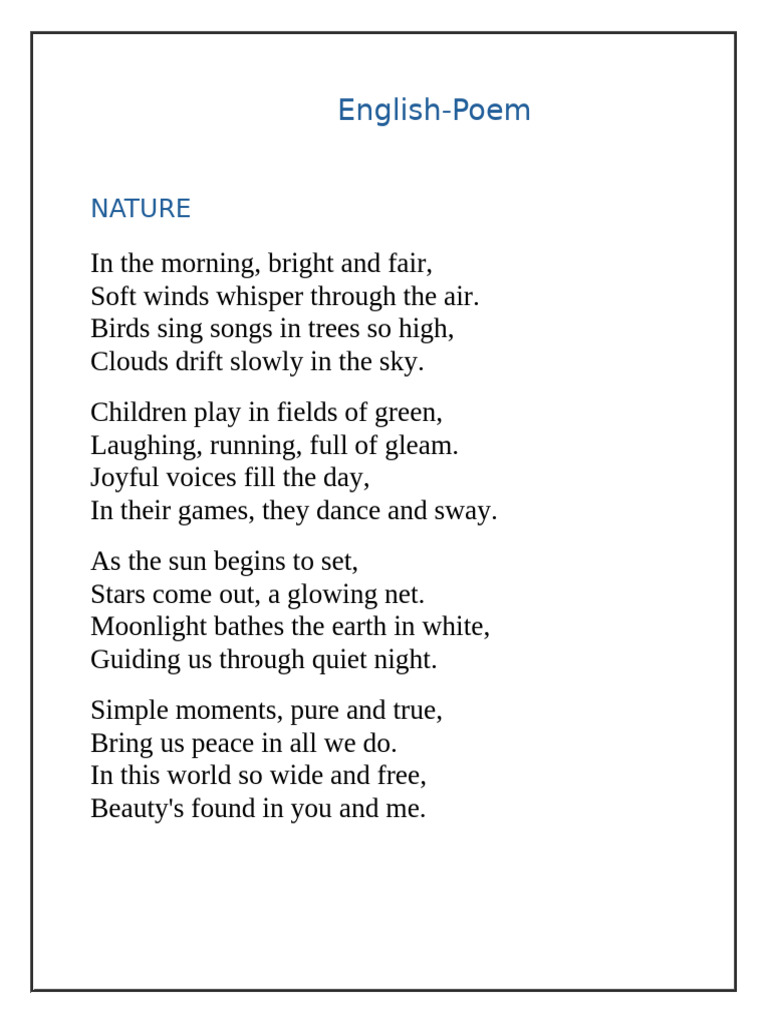 English Poem | PDF