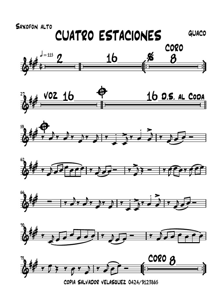 Cuatro Estaciones Saxo Alto | PDF