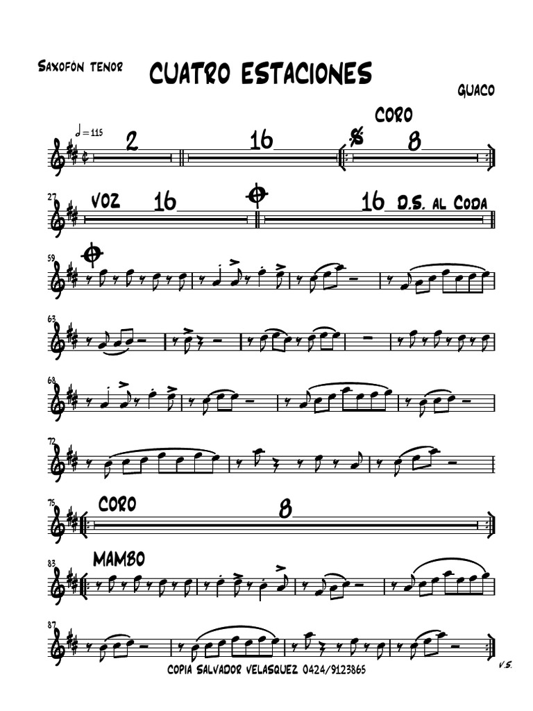 Cuatro Estaciones Saxo Tenor | PDF
