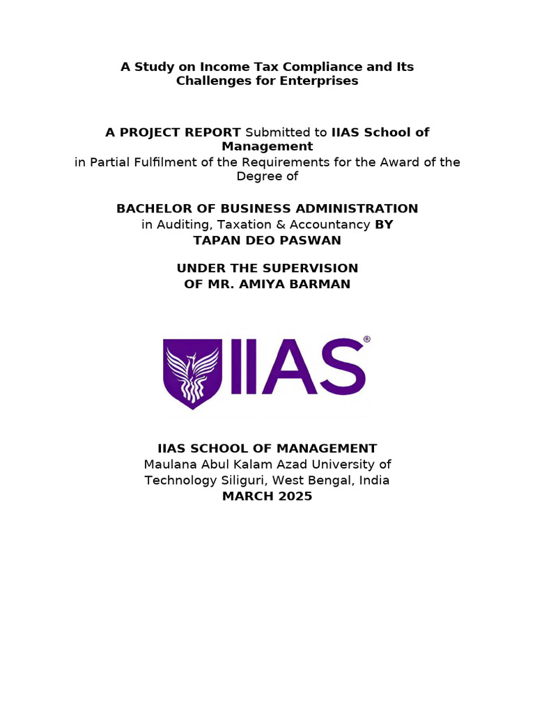 Project Report-Tapandeo | PDF | Taxes | Taxation In The United States