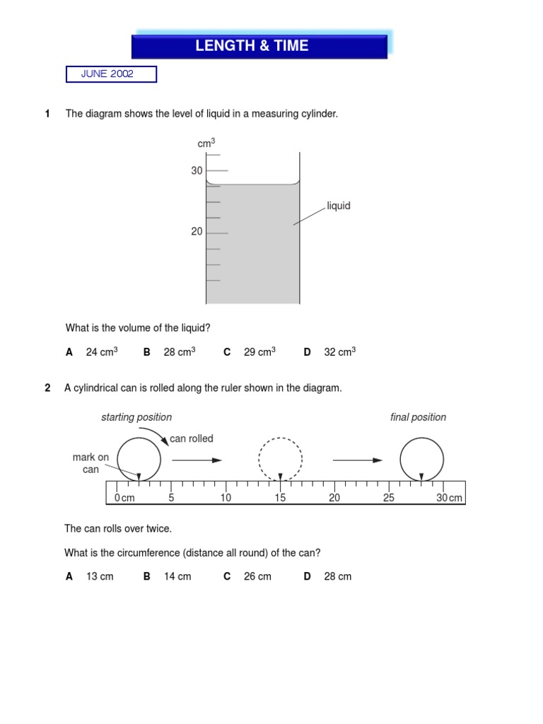 IGCSE Physics - Length and Time | PDF | Volume | Physics