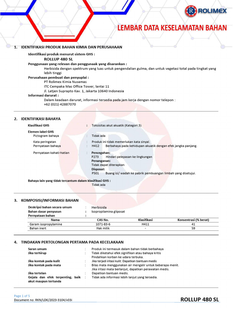 2023 MSDS Rollup 480 SL IND | PDF