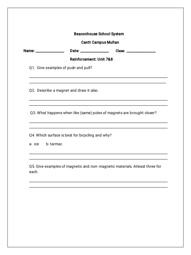 Reinforcement Unit 7&8 Environmental Education EE | PDF