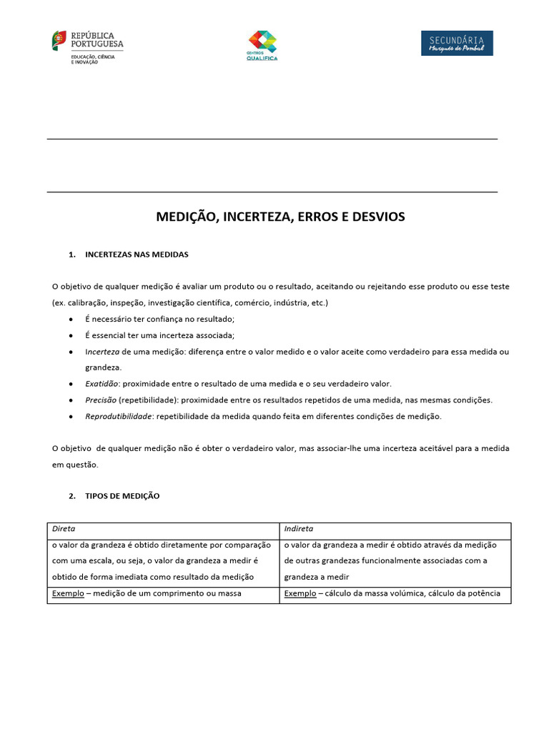 Medição e Incerteza na Física | PDF | Medição | Incerteza