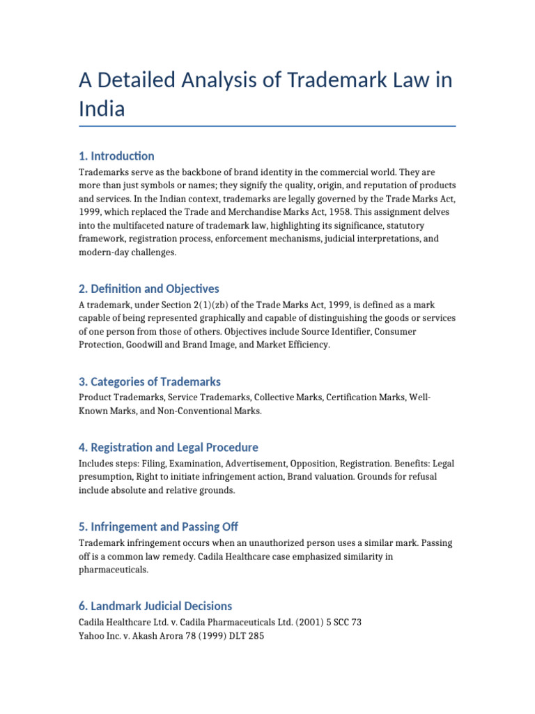 Trademark Law Assignment | PDF | Trademark | Trademark Infringement