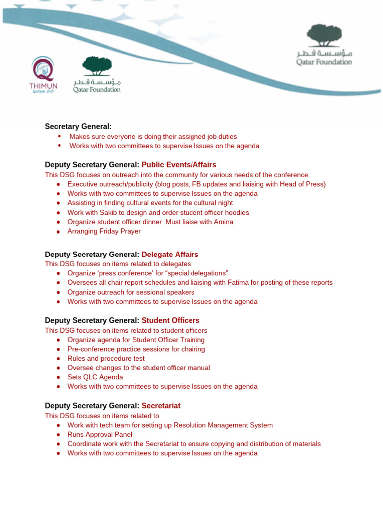 SG DSG Pga Dpga Jobduties 2 | PDF | United Nations General Assembly | Government