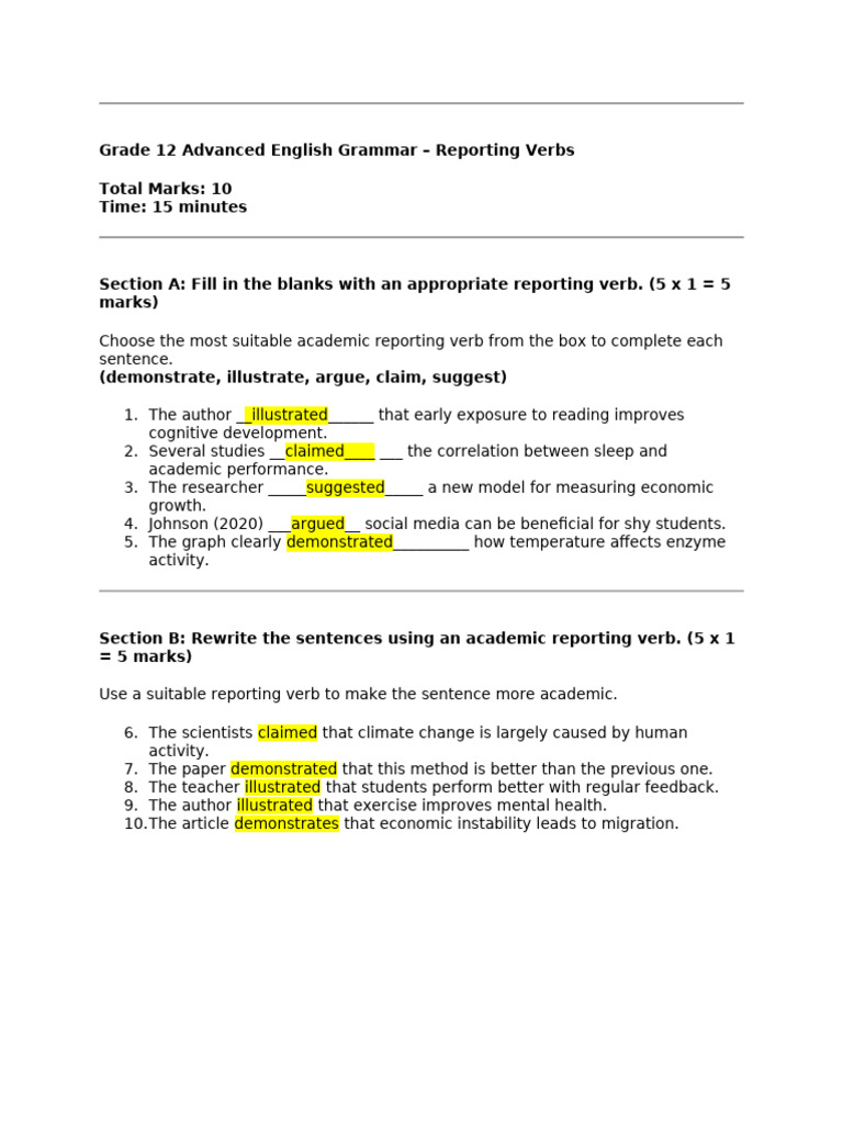 G12 Grammar Point 2 | PDF