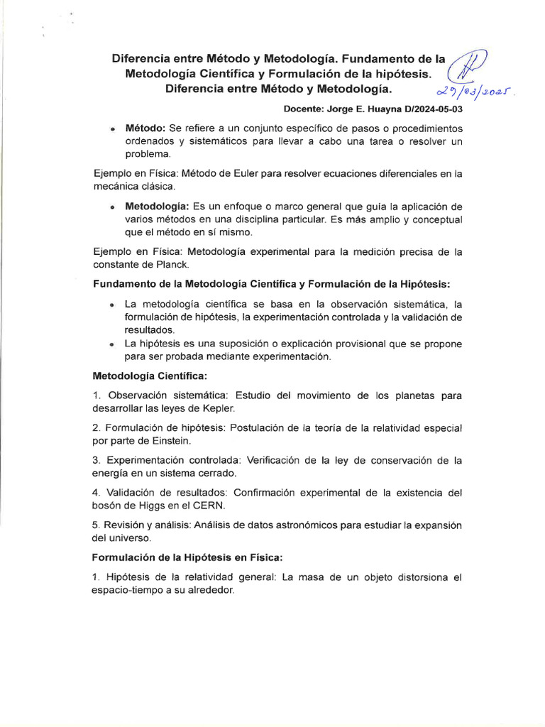 Diferencia Entre Metodo y Metodologia | PDF