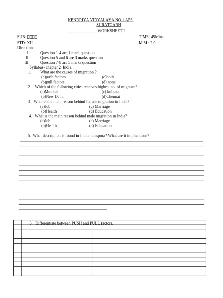 Worksheet Indian 2 | PDF