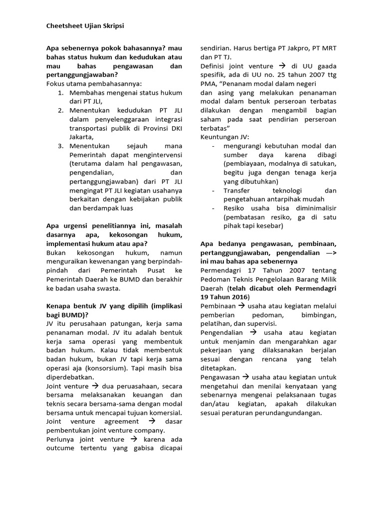 Cheetsheet Skripsi | PDF