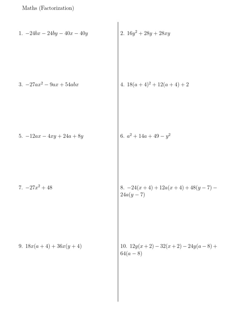 Math Factorization 20250518N | PDF