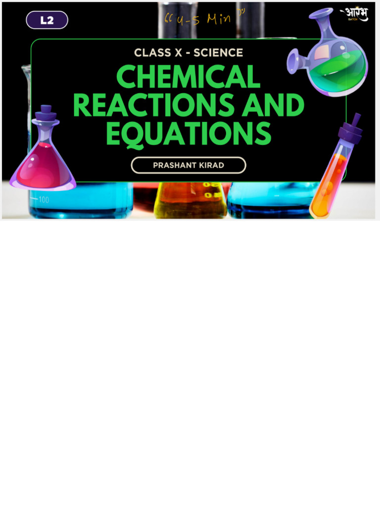 Chemical Reaction and Equation L-2 | PDF