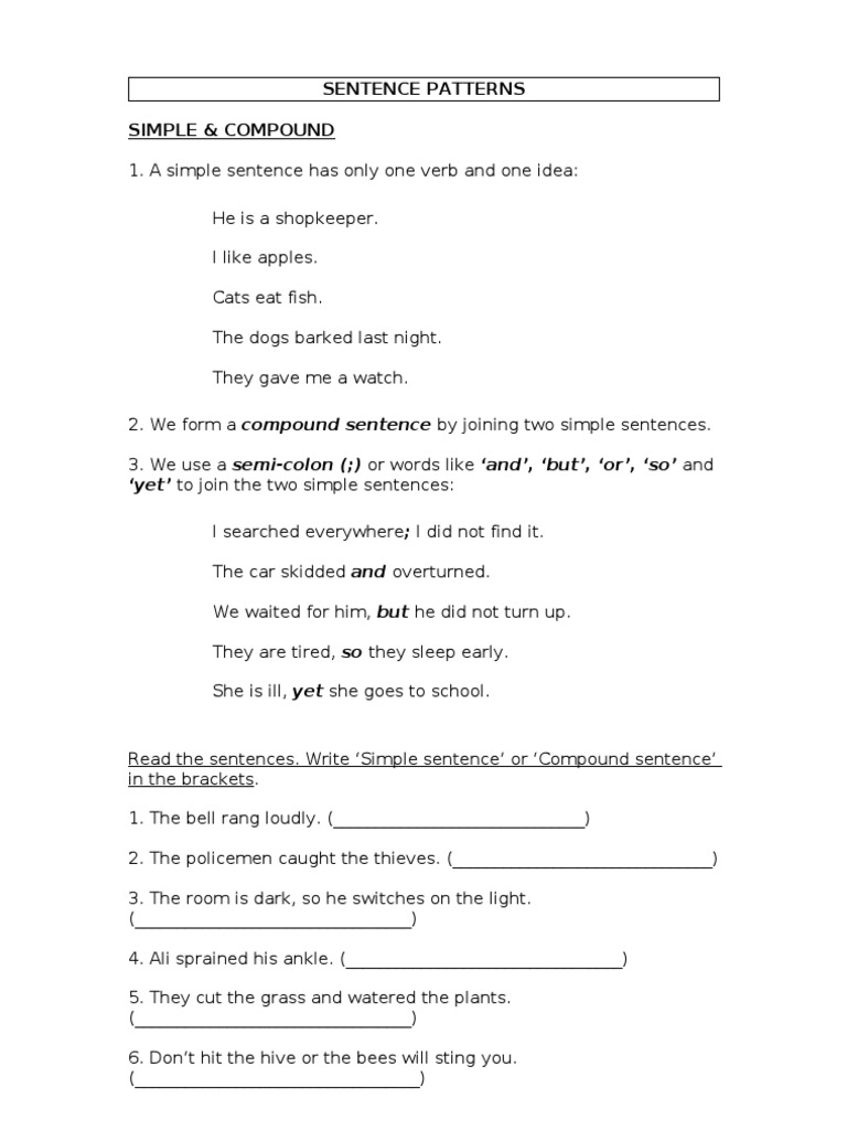 Sentence Patterns | PDF | Sentence (Linguistics) | Adjective