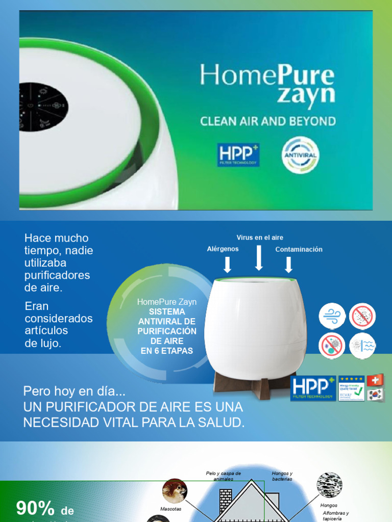 Purificador de Aire HomePure Zayn: Salud Vital | PDF | Compuesto ...