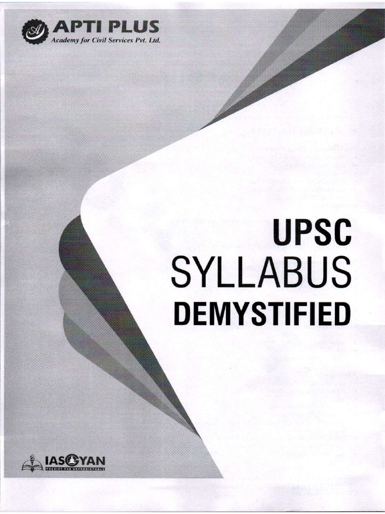 Upsc Syllabus Demystified | PDF